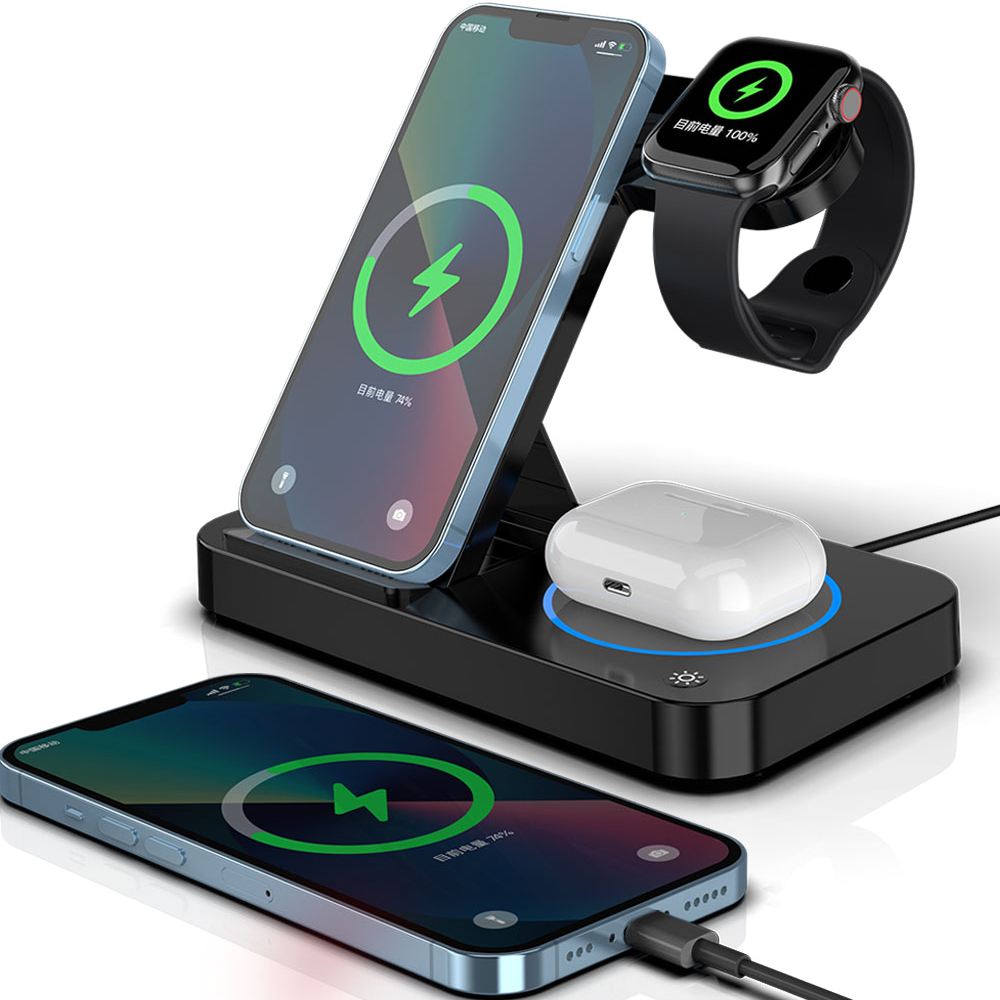 Multifunctional Foldable 4-in-1 Wireless Charging 15W Wireless Charger ...